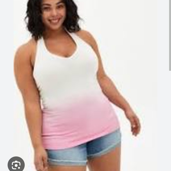 torrid | Tops | New Torrid 3 Pink White Dip Dyed Ombre Foxy Halter Top ...